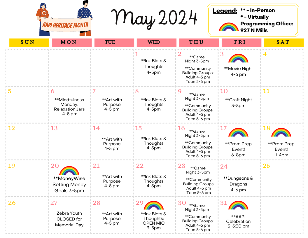 Events from May 1 – May 29 – Zebra Youth